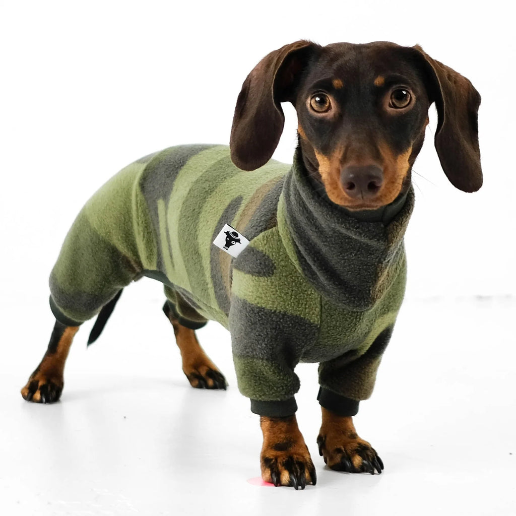 Hundepullover - Polar Fleece Overall - Dackel - Camouflage