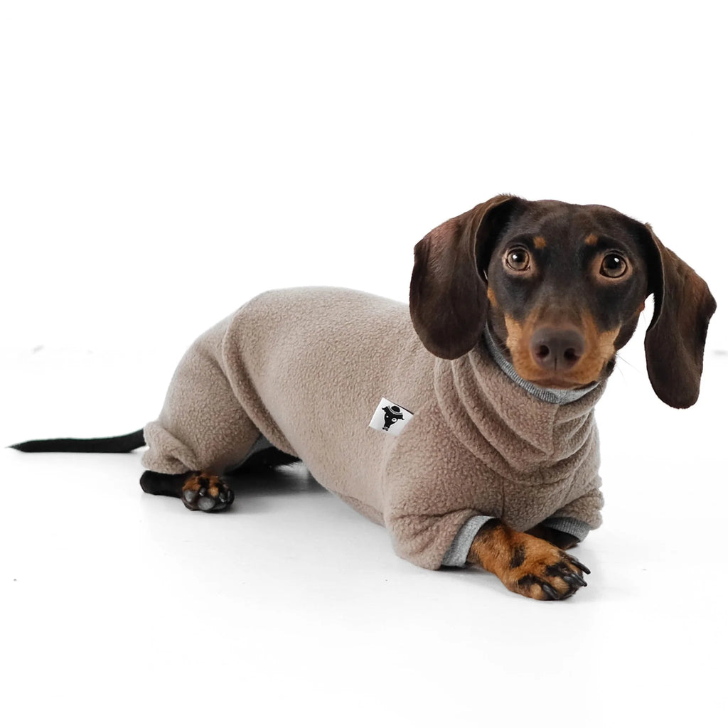 Hundepullover - Polar Fleece Overall - Dackel - Walnut